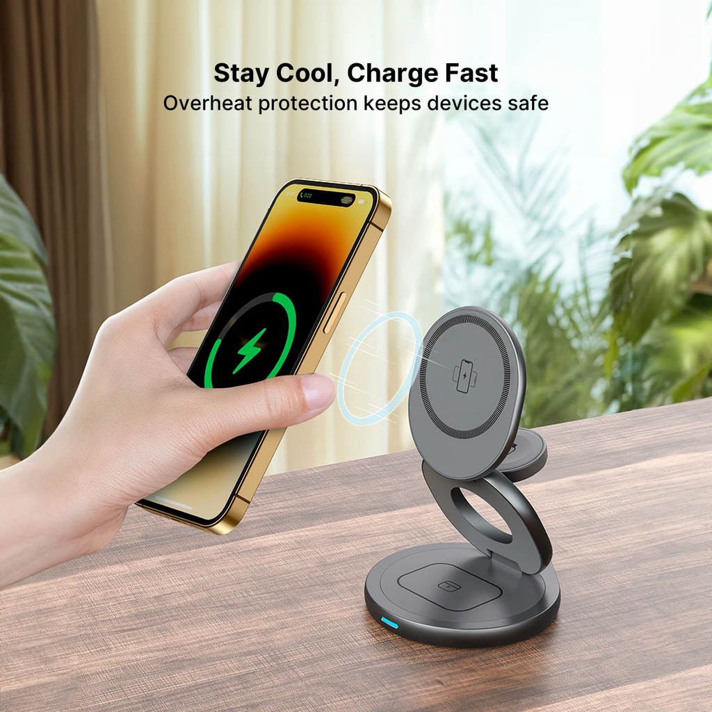 FlexCharge 3-in-1 Magnetic Wireless Charger – BlueBolt Chargers
