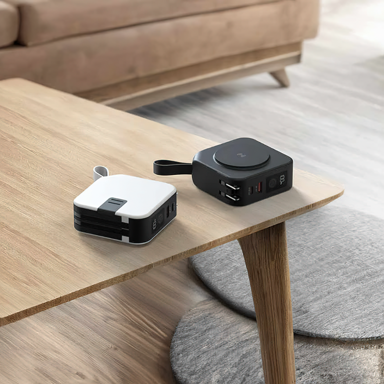 TravelBank 5-in-1 Wall Charger with Wireless Charging Pad and Power Ba ...