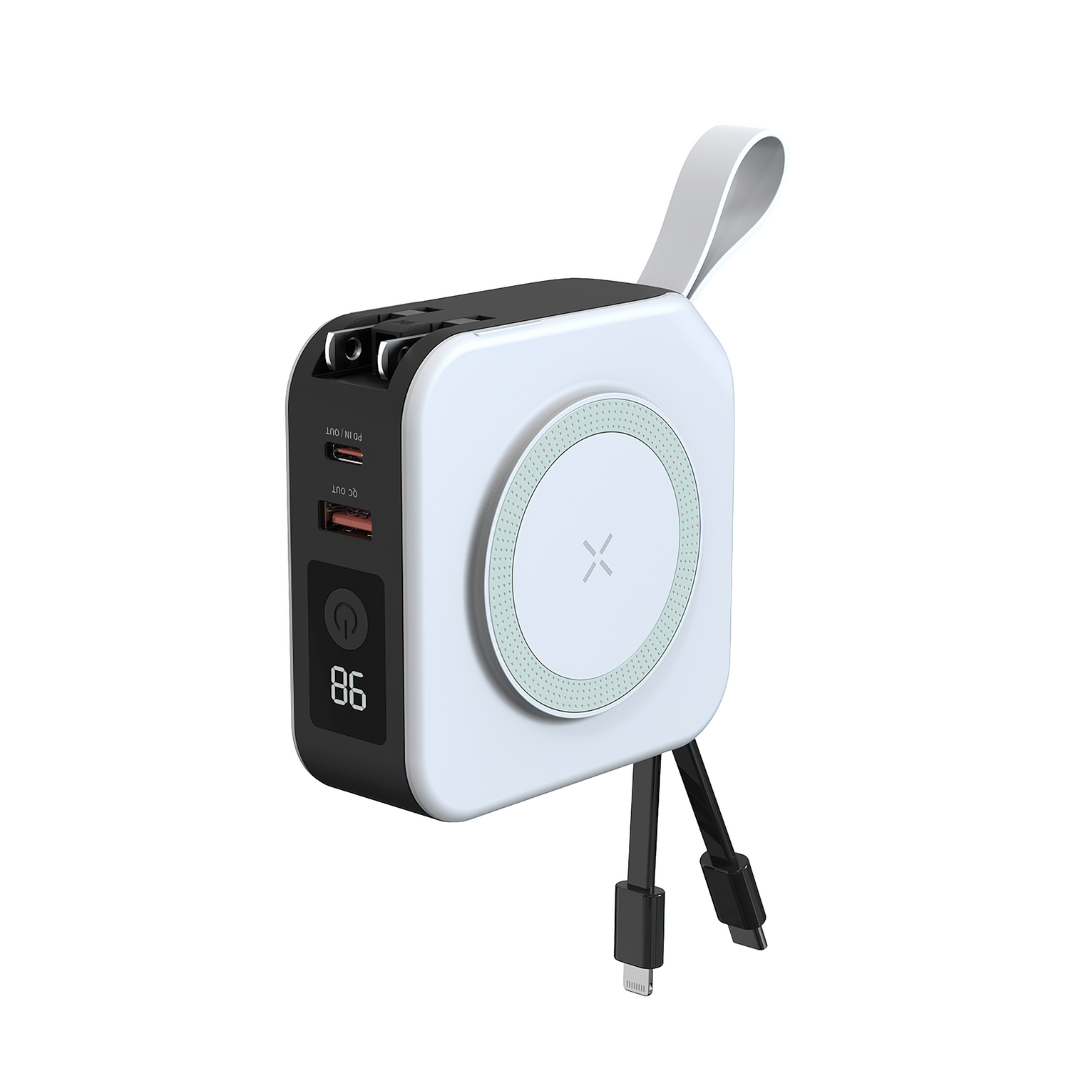 TravelBank 5-in-1 Wall Charger with Wireless Charging Pad and Power Ba ...