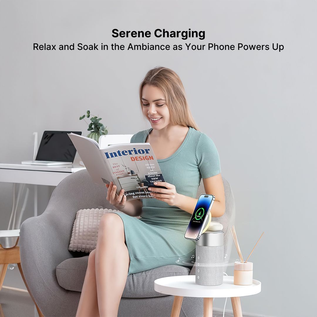 3-in-1 Wireless Charging Hub, Bluetooth Speaker & Night Light ...