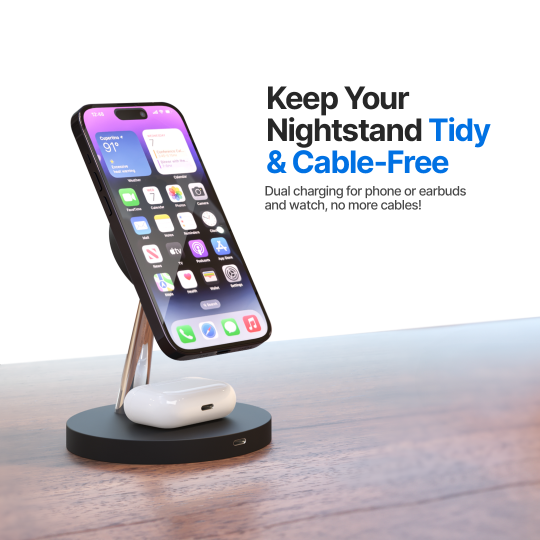 2 in 1 Wireless Charging Station – BlueBolt Chargers