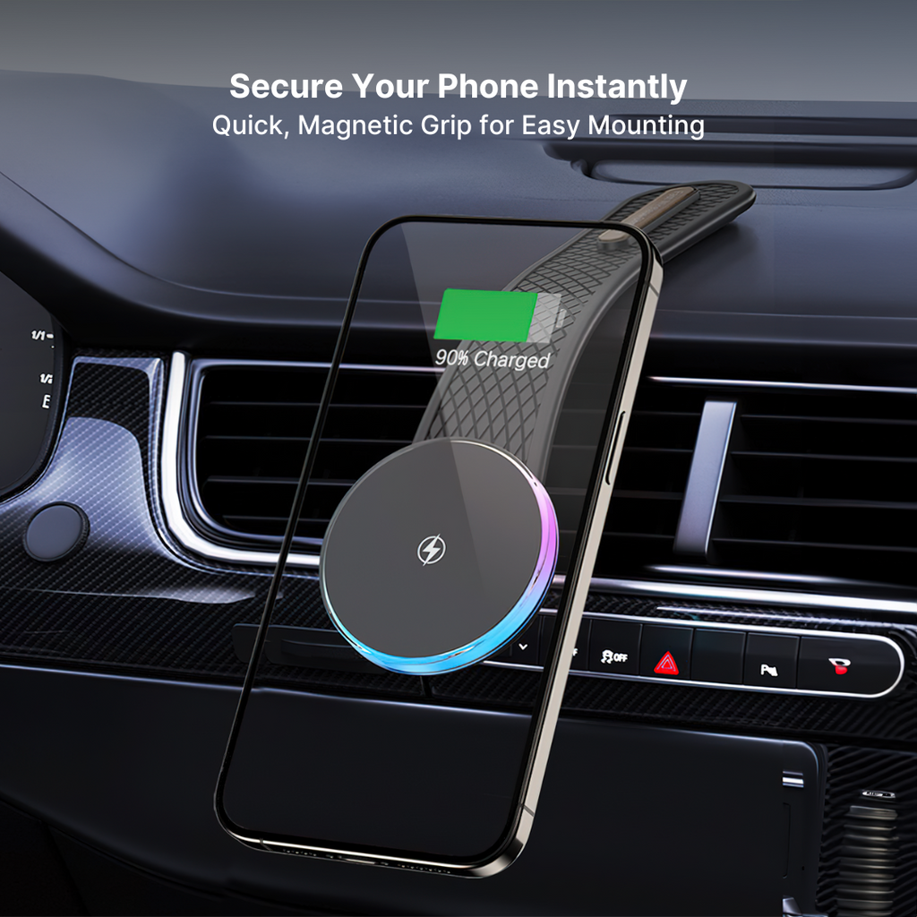 RGB Car Charger Bendable Magnetic Wireless Phone Charger – BlueBolt ...