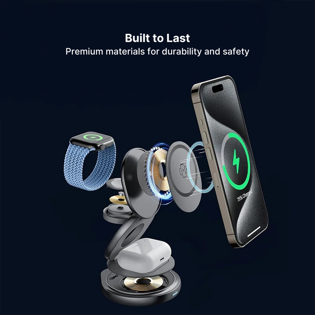 FlexCharge 3-in-1 Magnetic Wireless Charger – BlueBolt Chargers