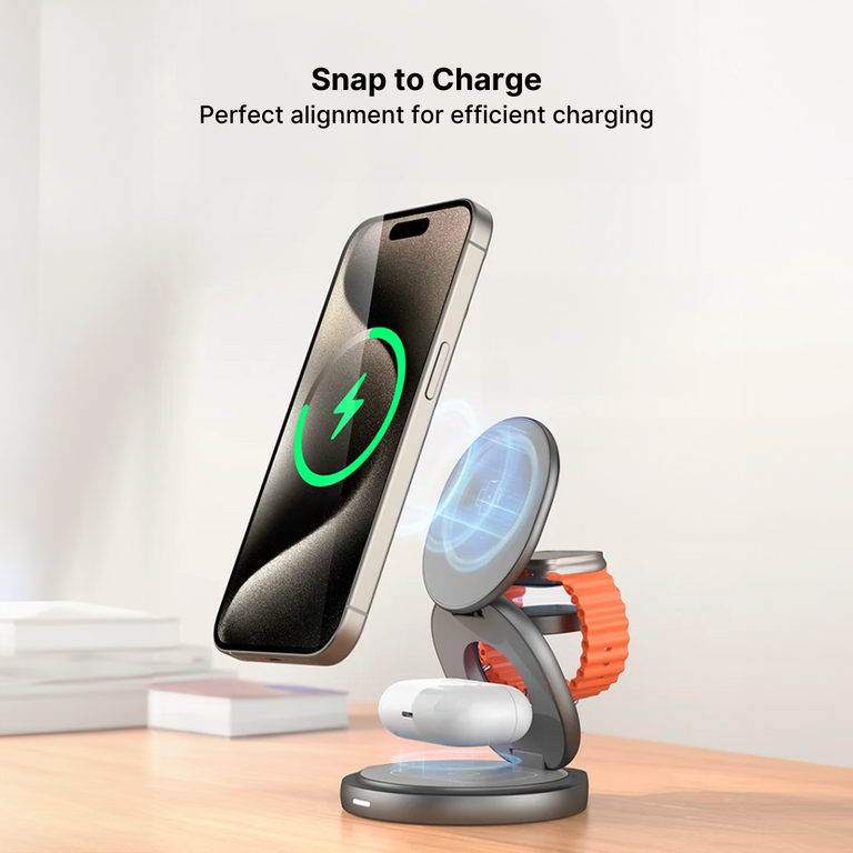 FlexCharge 3-in-1 Magnetic Wireless Charger – BlueBolt Chargers