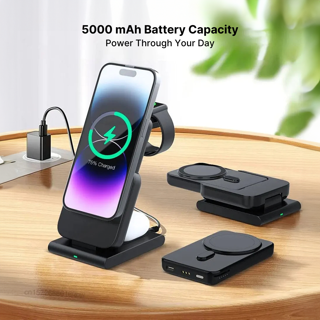 PowerMag 3-in-1 Magnetic Wireless Charger with Stand – BlueBolt Chargers