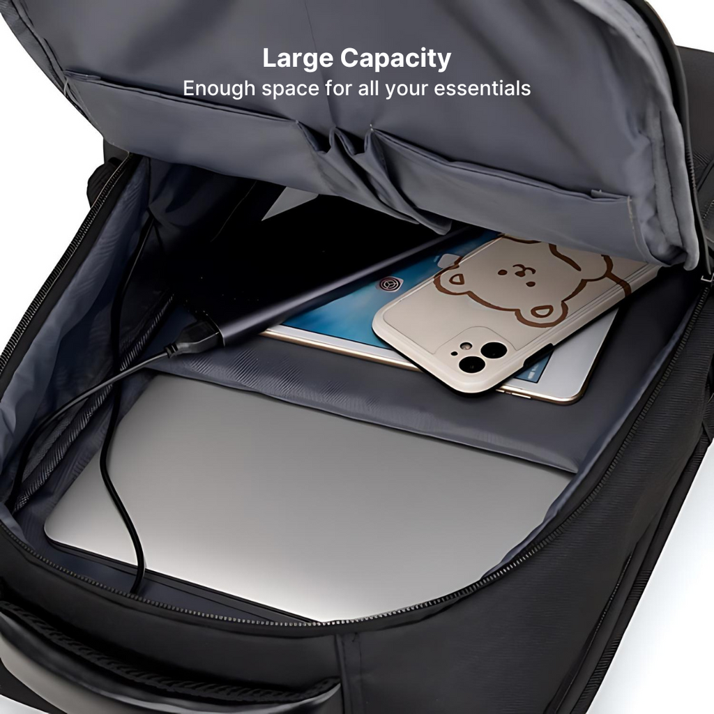 Nylon Business Backpack with Built-in USB Port – BlueBolt Chargers