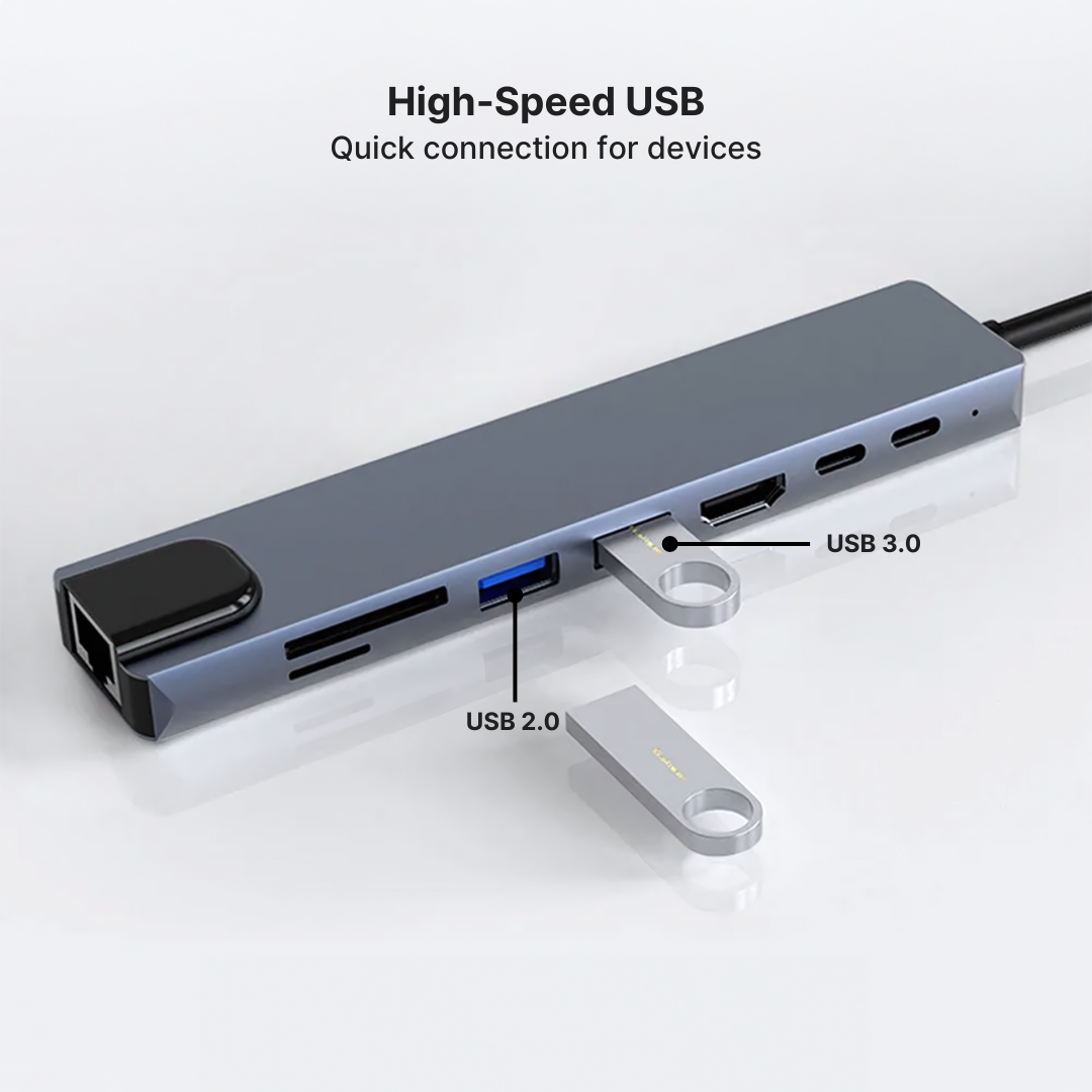 UltraLink C-Hub - 8-in-1 USB C, Ethernet, HDMI, SD Reader – BlueBolt ...