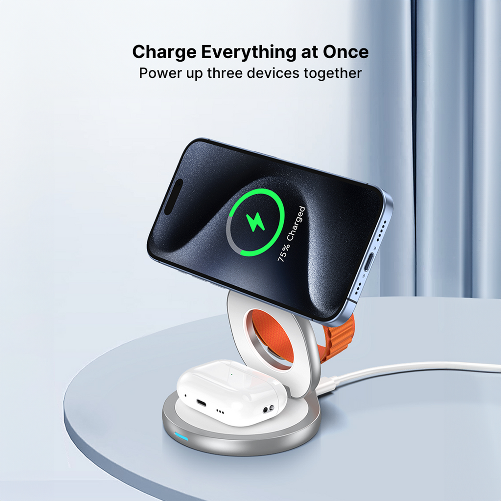 FlexCharge 3-in-1 Magnetic Wireless Charger – BlueBolt Chargers