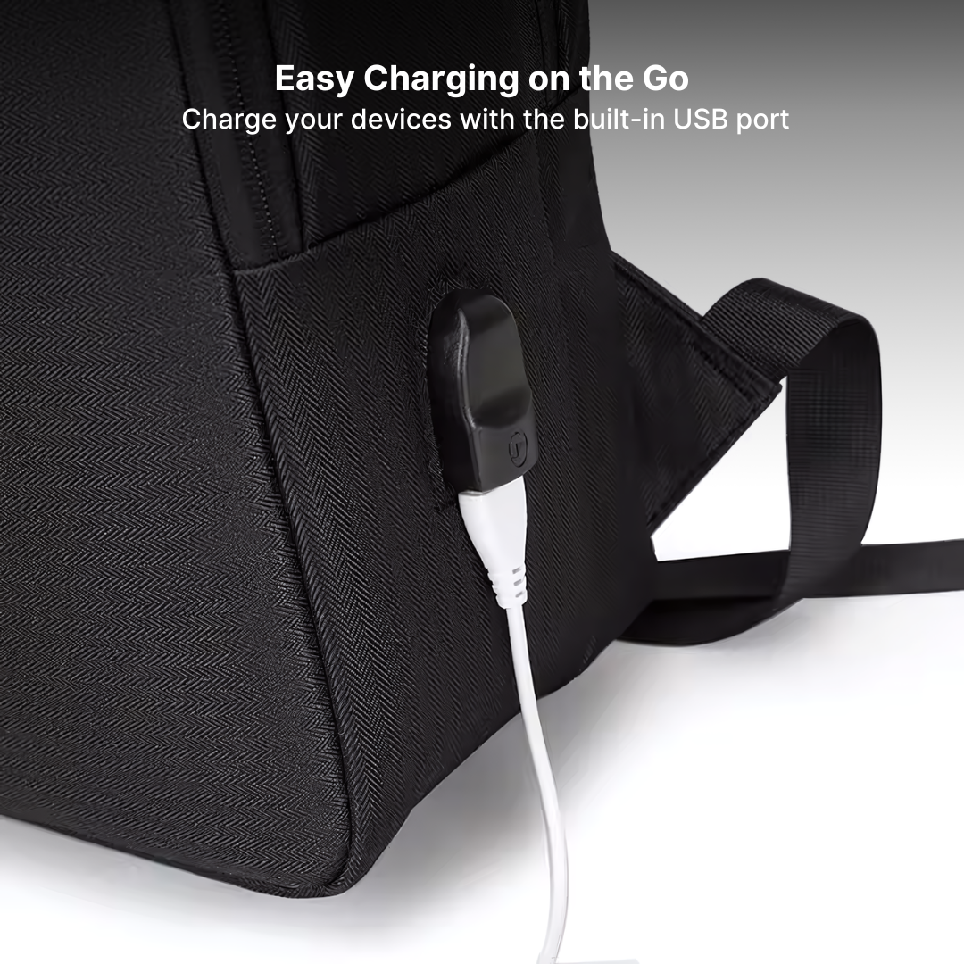 Nylon Business Backpack with Built-in USB Port – BlueBolt Chargers