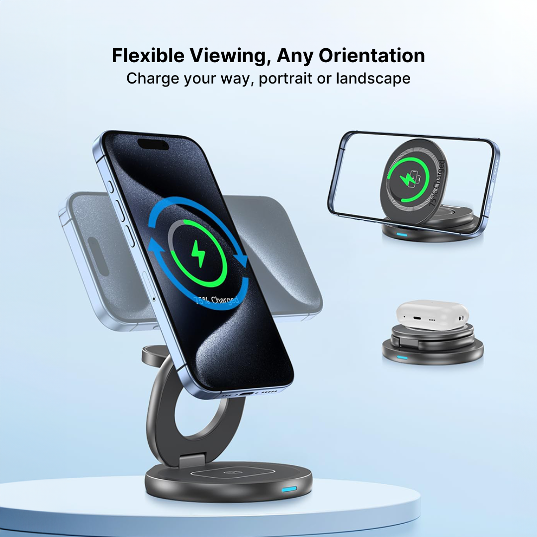 FlexCharge 3-in-1 Magnetic Wireless Charger – BlueBolt Chargers