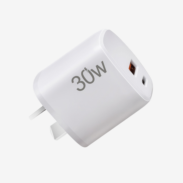 30W USB-C Dual-Plug Fast Charge Adapter – BlueBolt Chargers