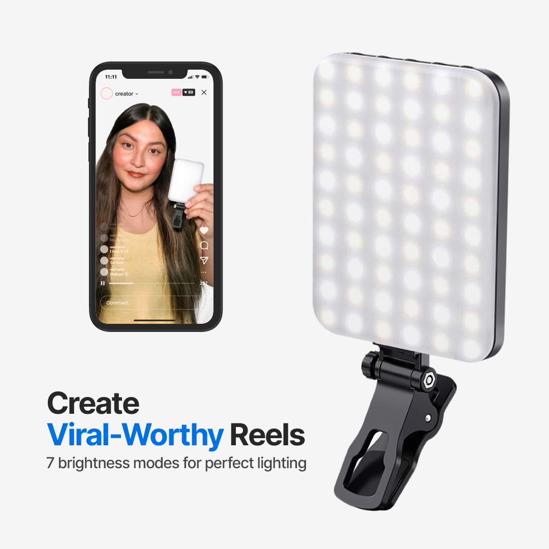 Portable Selfie Light with 7 Modes Brightness – BlueBolt Chargers