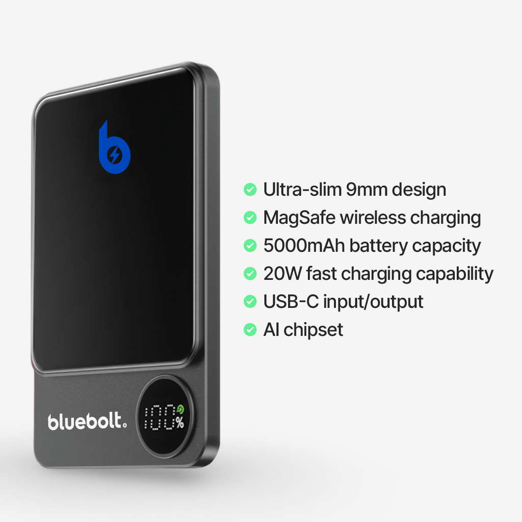 Ultra Thin Power Bank 20W Magnetic Wireless Charging – BlueBolt Chargers