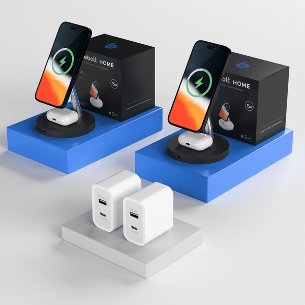 2 in 1 Wireless Charging Station Double Bundle – BlueBolt Chargers